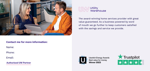 Full Fibre Broadband flyer – Utility Warehouse Partner Store